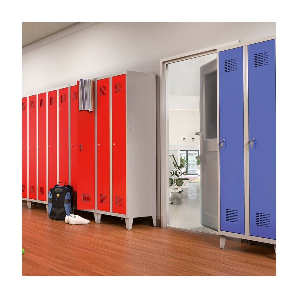 Spind Select 2 Abteile auf Füssen Abteilbreite 400mm Korpus Weiss RAL ...